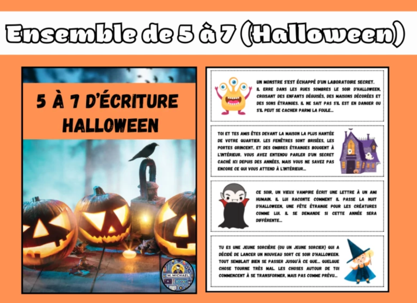 5 à 7 d'écriture Halloween – La classe de M.Michaël