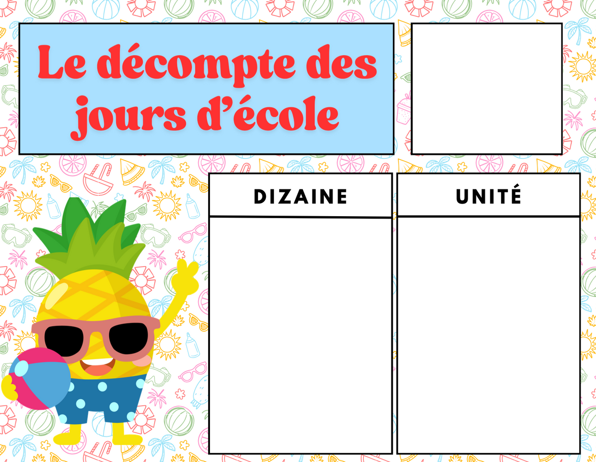 Décompte des jours d'école – La classe de Michaël