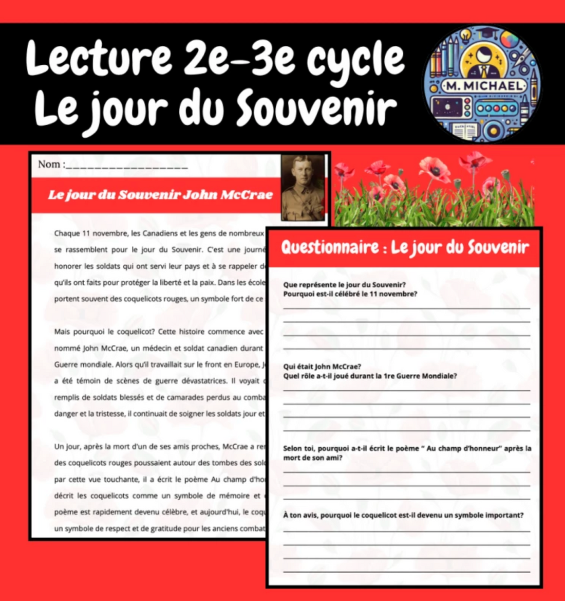 Le jour du souvenir – La classe de Michaël